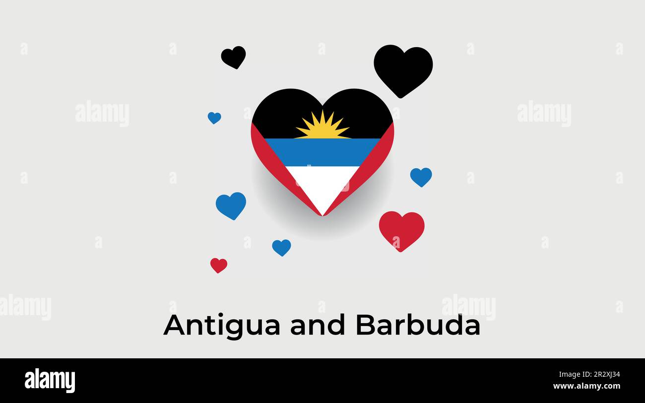 Antigua and Barbuda country heart. Love Antigua and Barbuda national ...