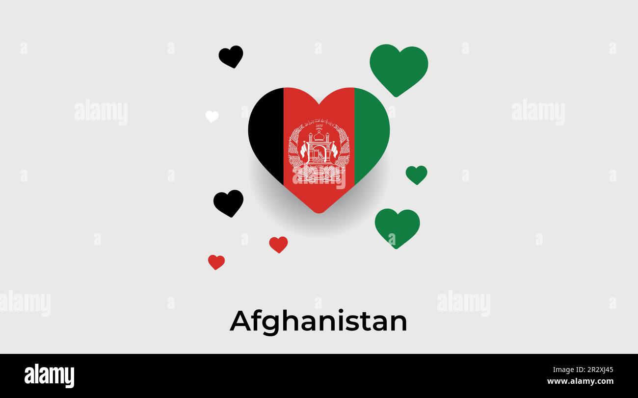 Afghanistan country heart. Love Afghanistan national flag vector ...