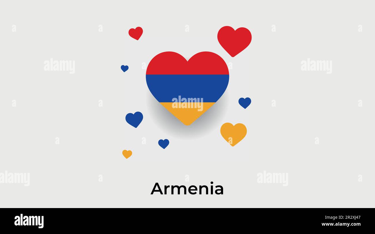Armenia country heart. Love Armenia national flag vector illustration ...