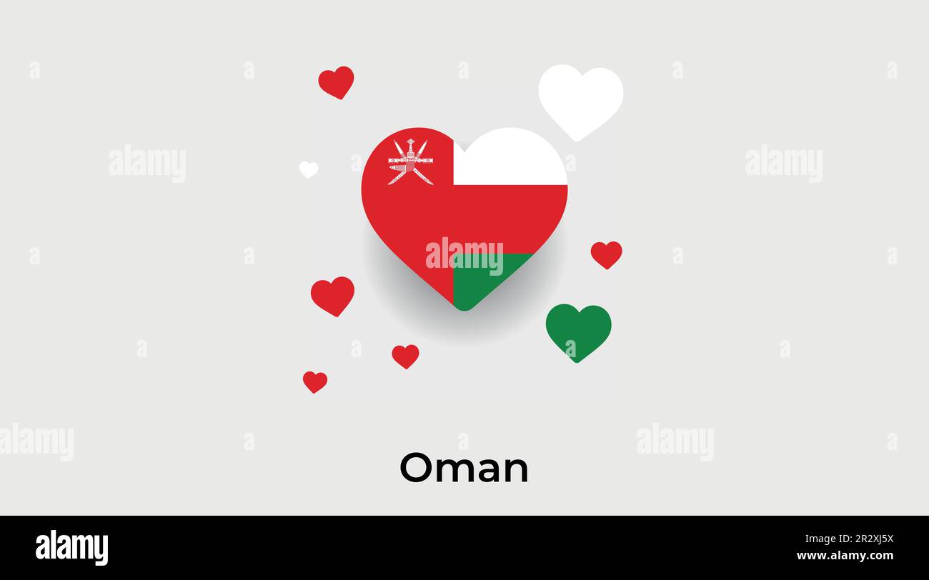 Oman country heart. Love Oman national flag vector illustration Stock ...