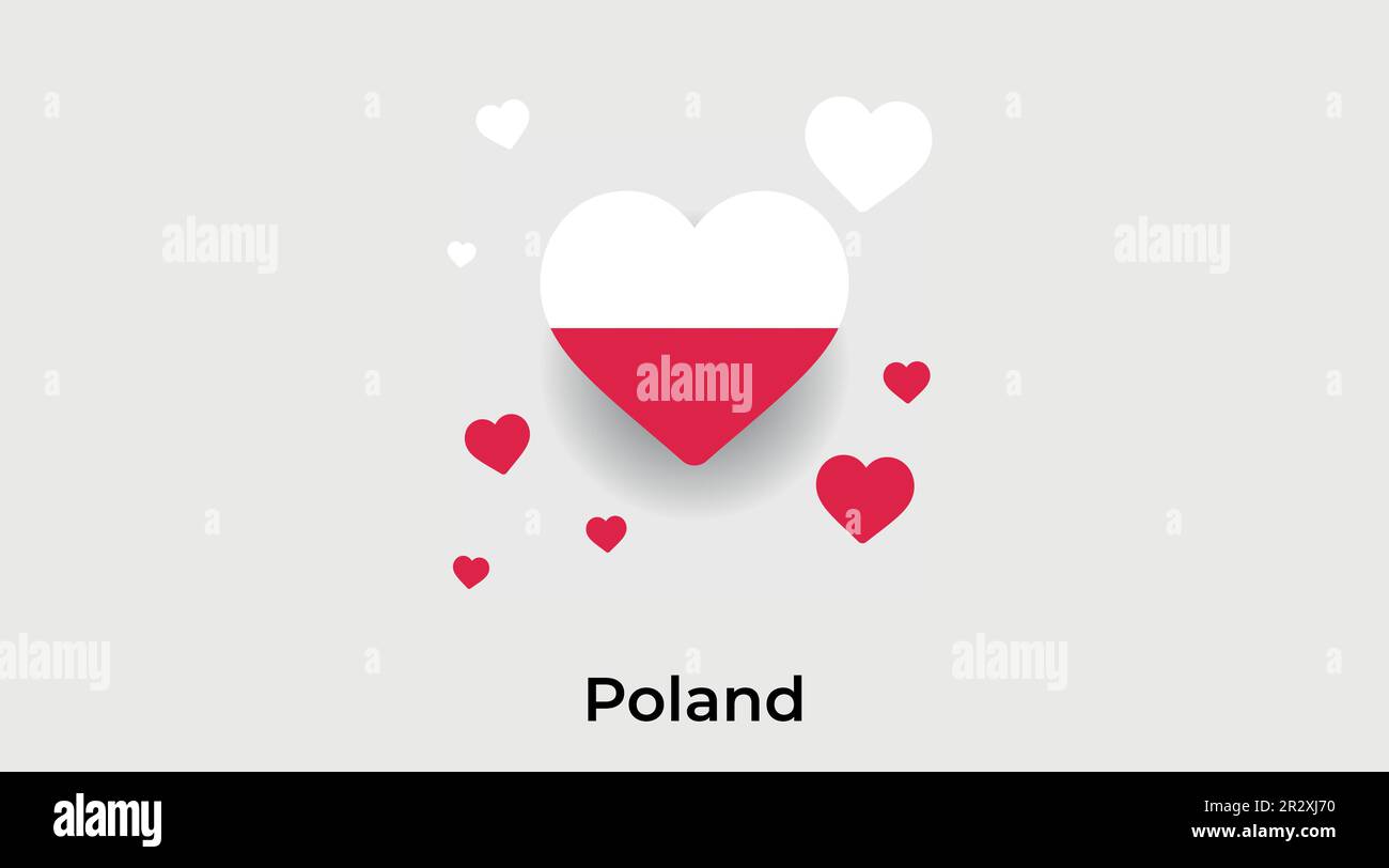 Poland country heart. Love Poland national flag vector illustration ...