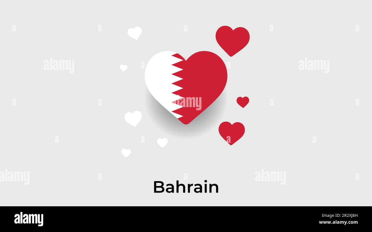 Bahrain country heart. Love Bahrain national flag vector illustration ...