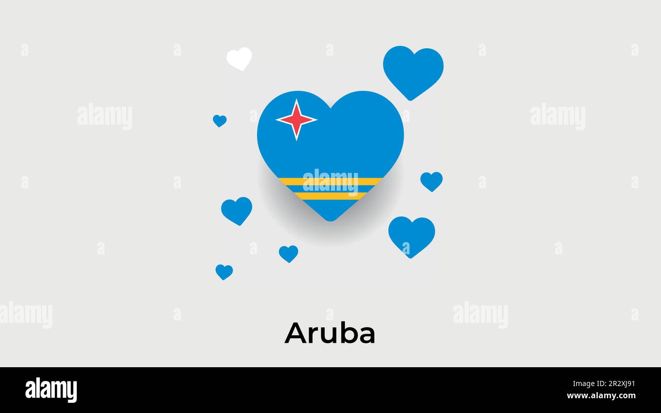 Aruba country heart. Love Aruba national flag vector illustration Stock ...