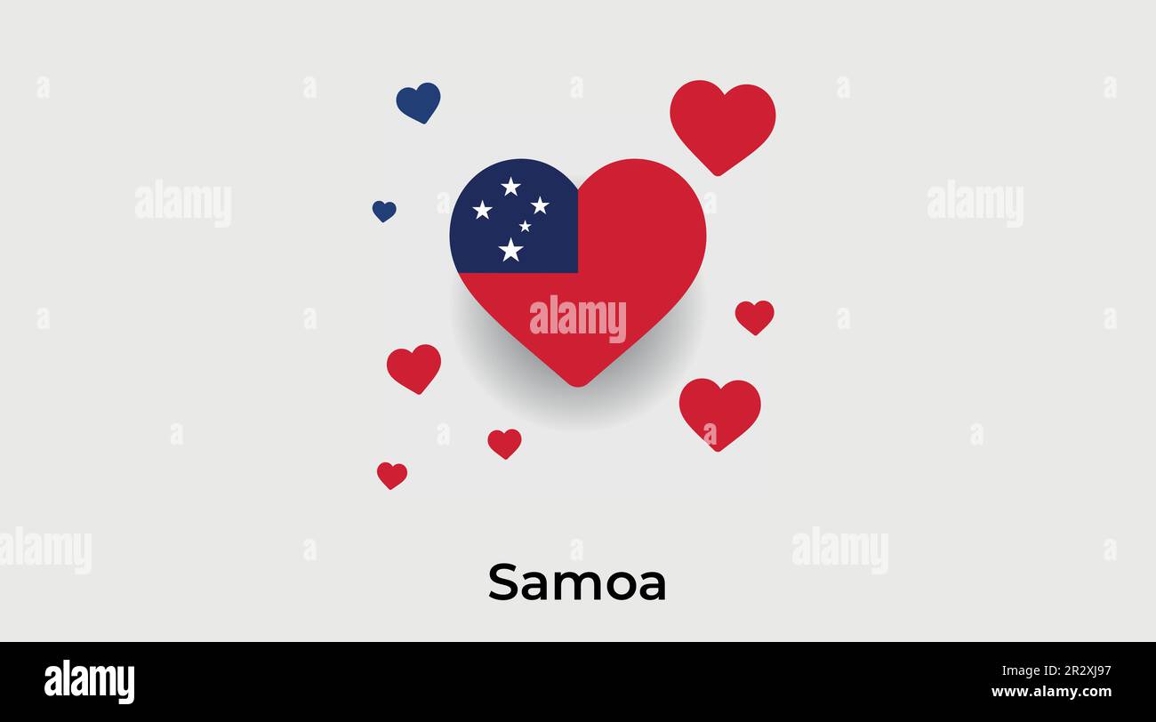 Samoa country heart. Love Samoa national flag vector illustration Stock ...