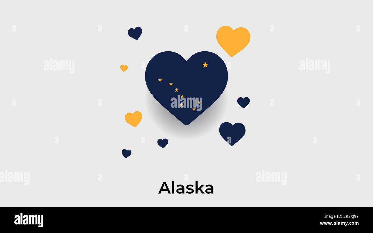 Alaska country heart. Love Alaska national flag vector illustration ...