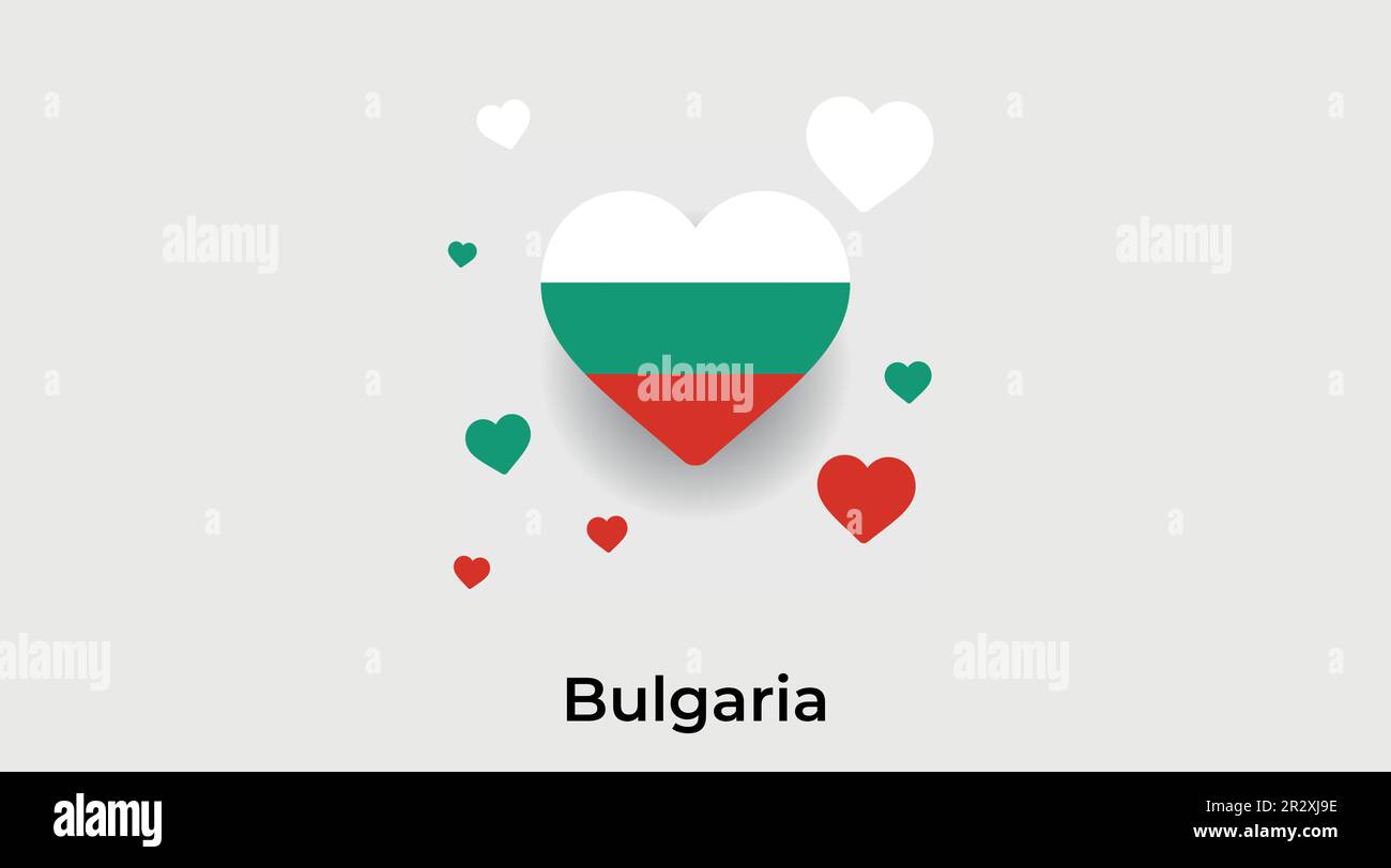Bulgaria country heart. Love Bulgaria national flag vector illustration ...