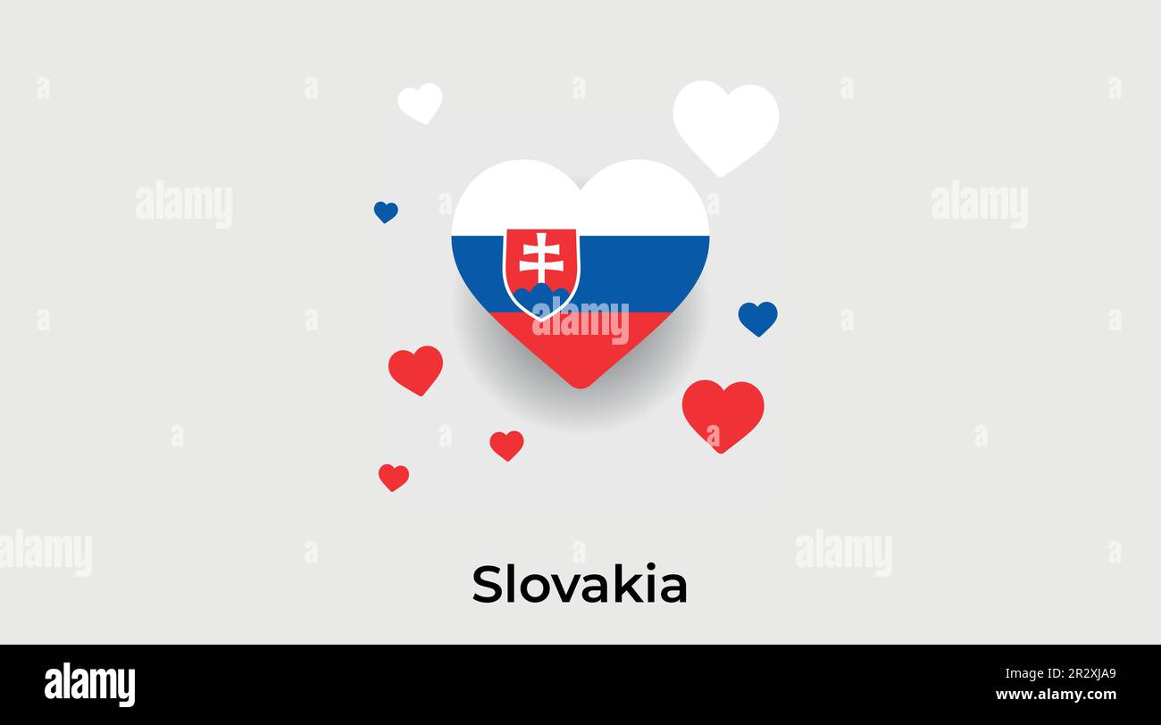 Slovakia country heart. Love Slovakia national flag vector illustration ...