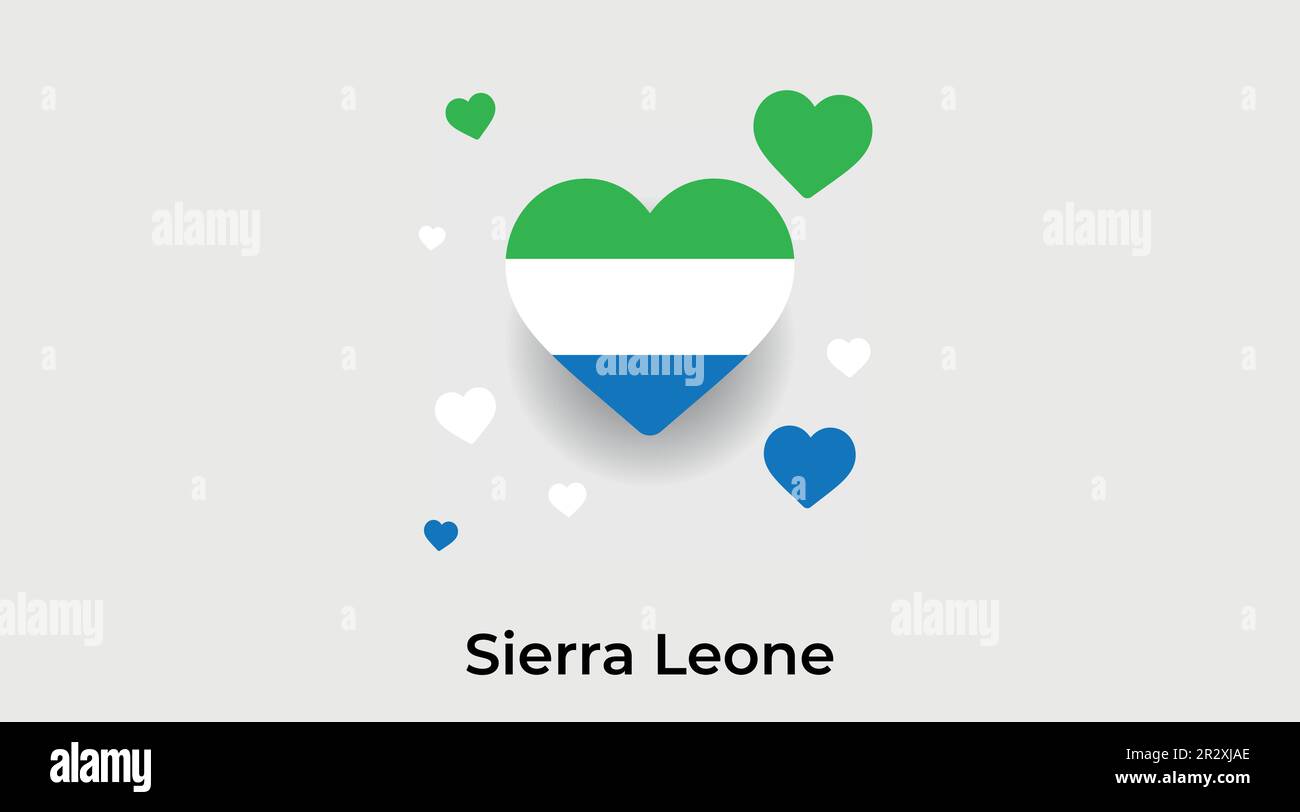 Sierra Leone country heart. Love Sierra Leone national flag vector ...