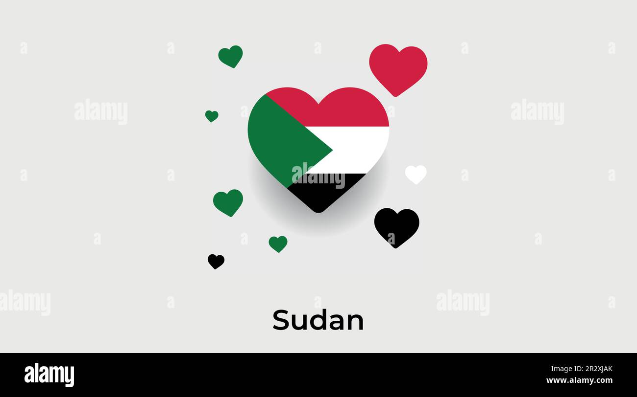 Sudan country heart. Love Sudan national flag vector illustration Stock ...