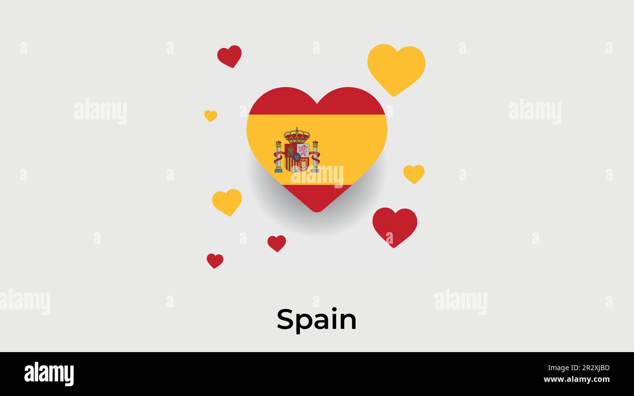 Spain country heart. Love Spain national flag vector illustration Stock ...