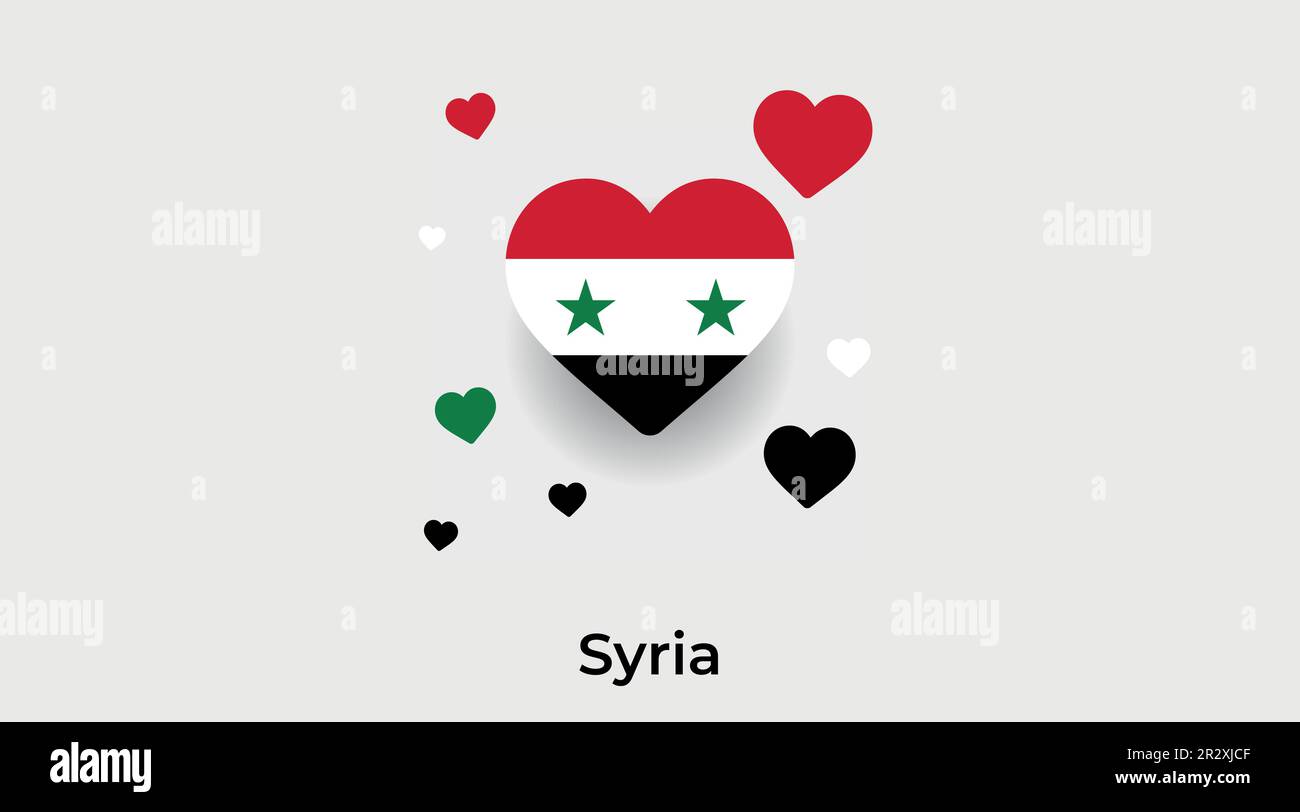 Syria country heart. Love Syria national flag vector illustration Stock ...
