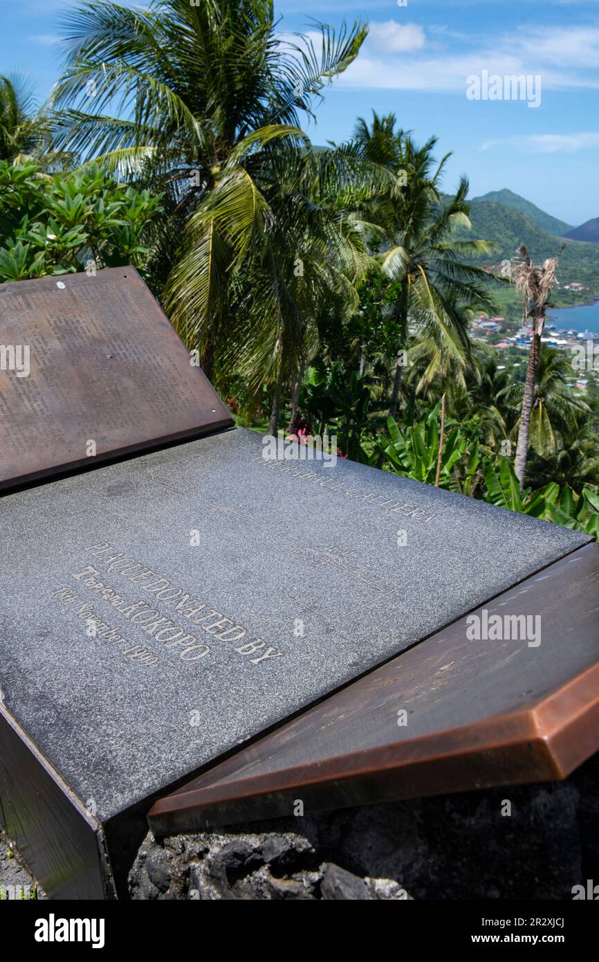 Papua New Guinea, New Britain Island, Rabaul. Harbor and volcano view ...