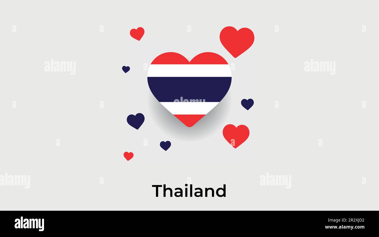 Thailand country heart. Love Thailand national flag vector illustration ...