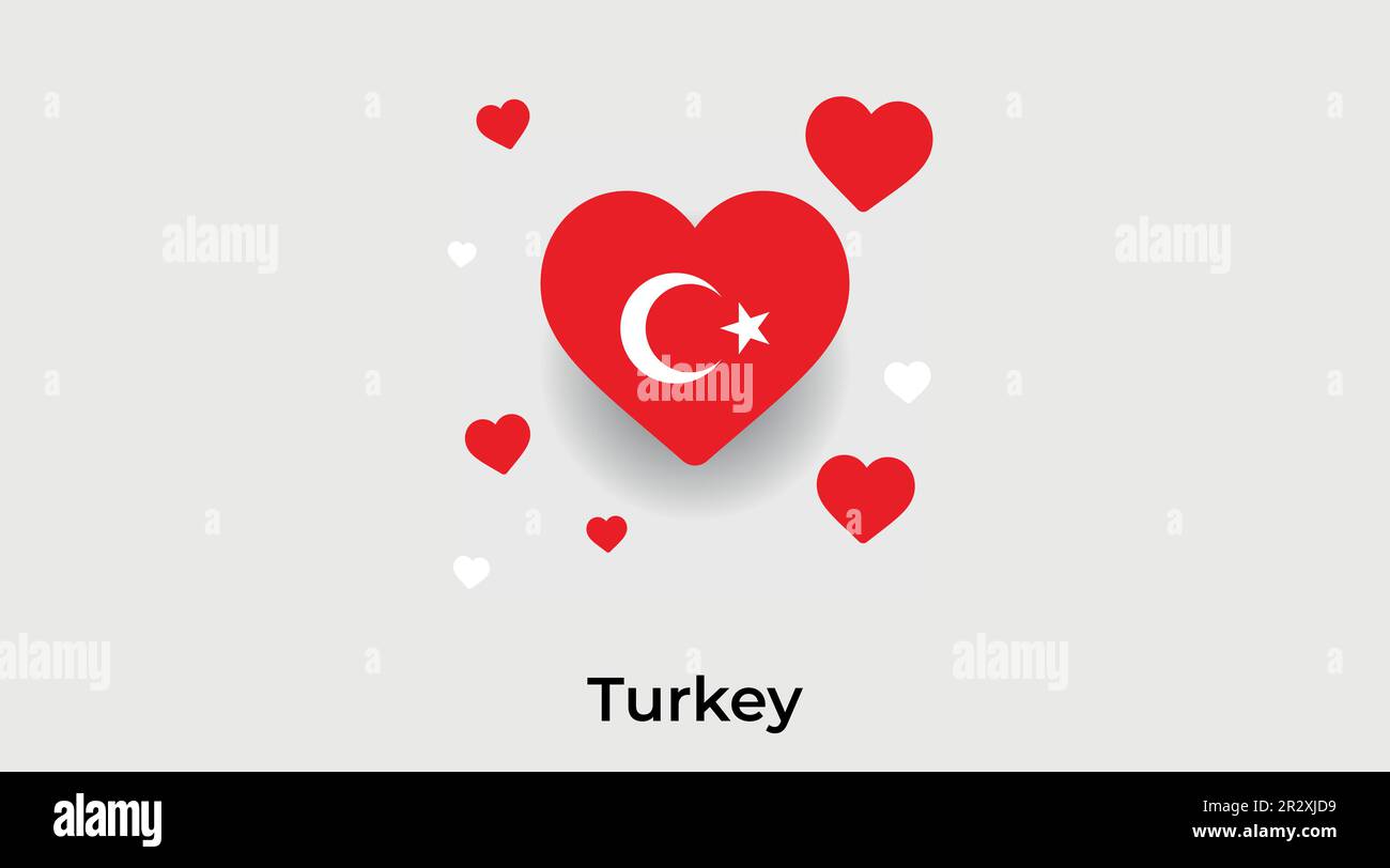 Turkey country heart. Love Turkey national flag vector illustration ...