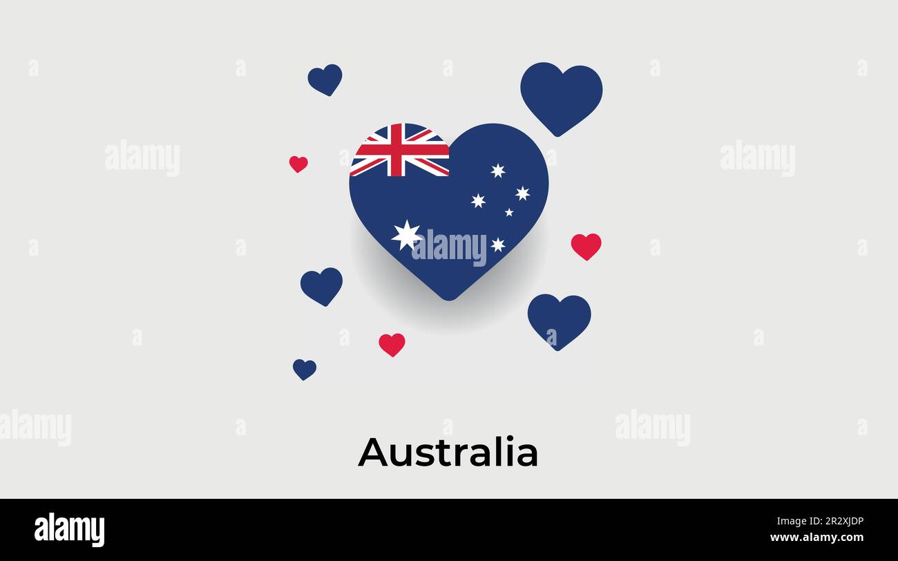 Australia country heart. Love Australia national flag vector ...