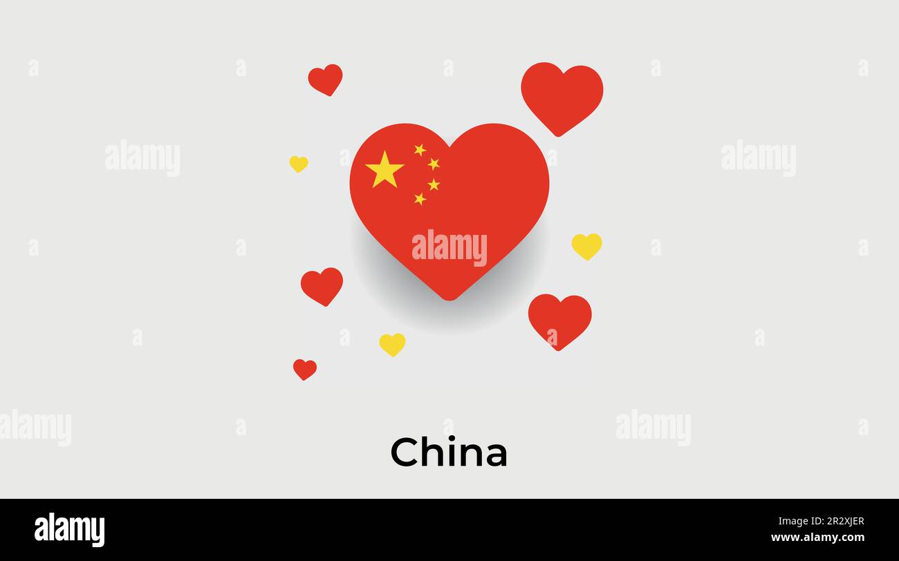 China country heart. Love China national flag vector illustration Stock ...