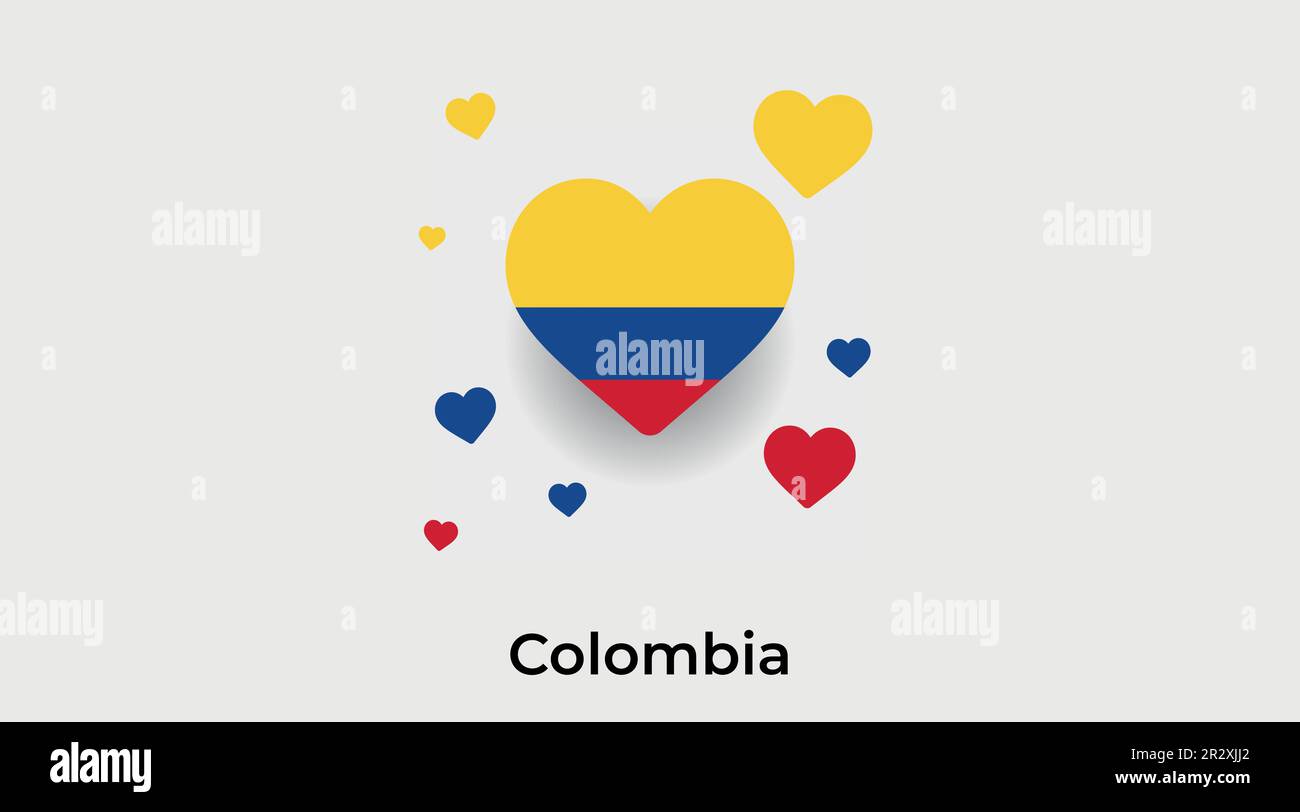 Map of colombia with flag vector illustration Stock Vector Images - Alamy
