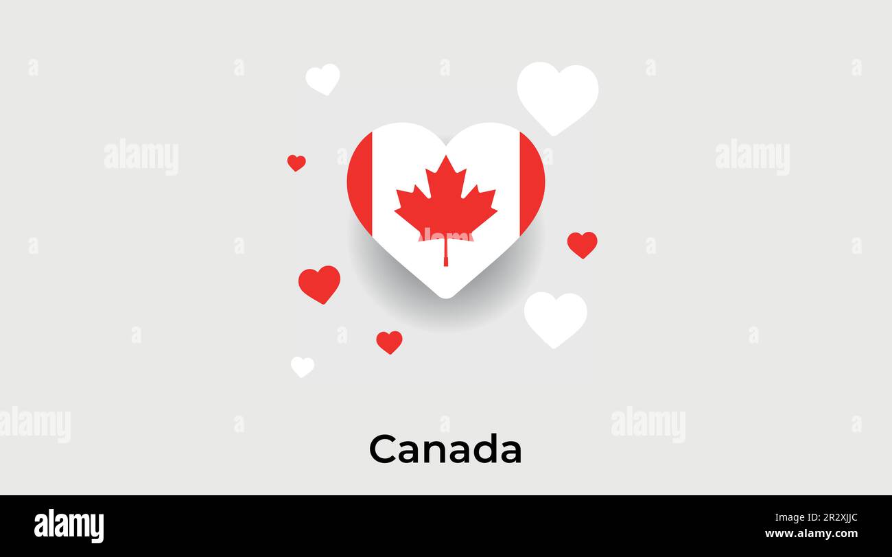 Canada country heart. Love Canada national flag vector illustration ...