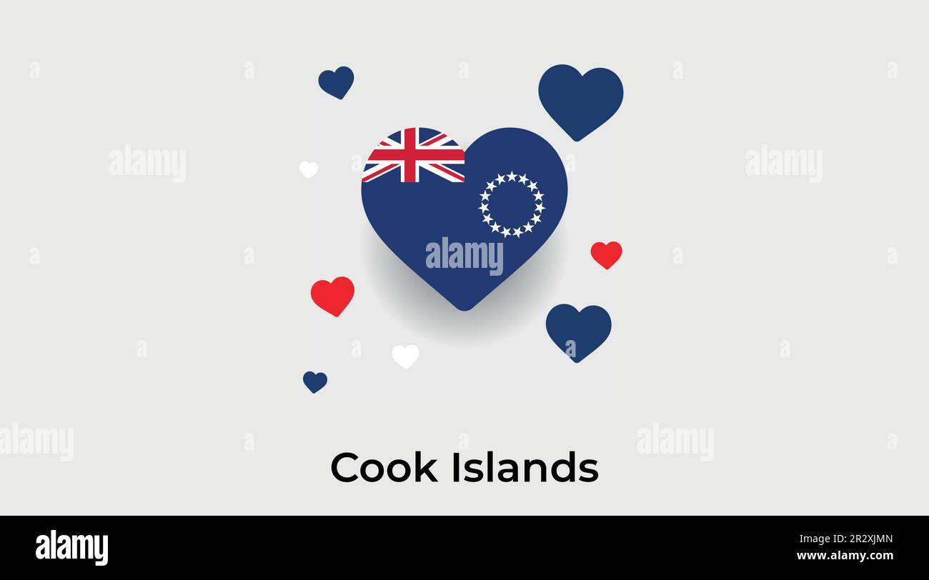 Cook Islands country heart. Love Cook Islands national flag vector illustration Stock Vector ...