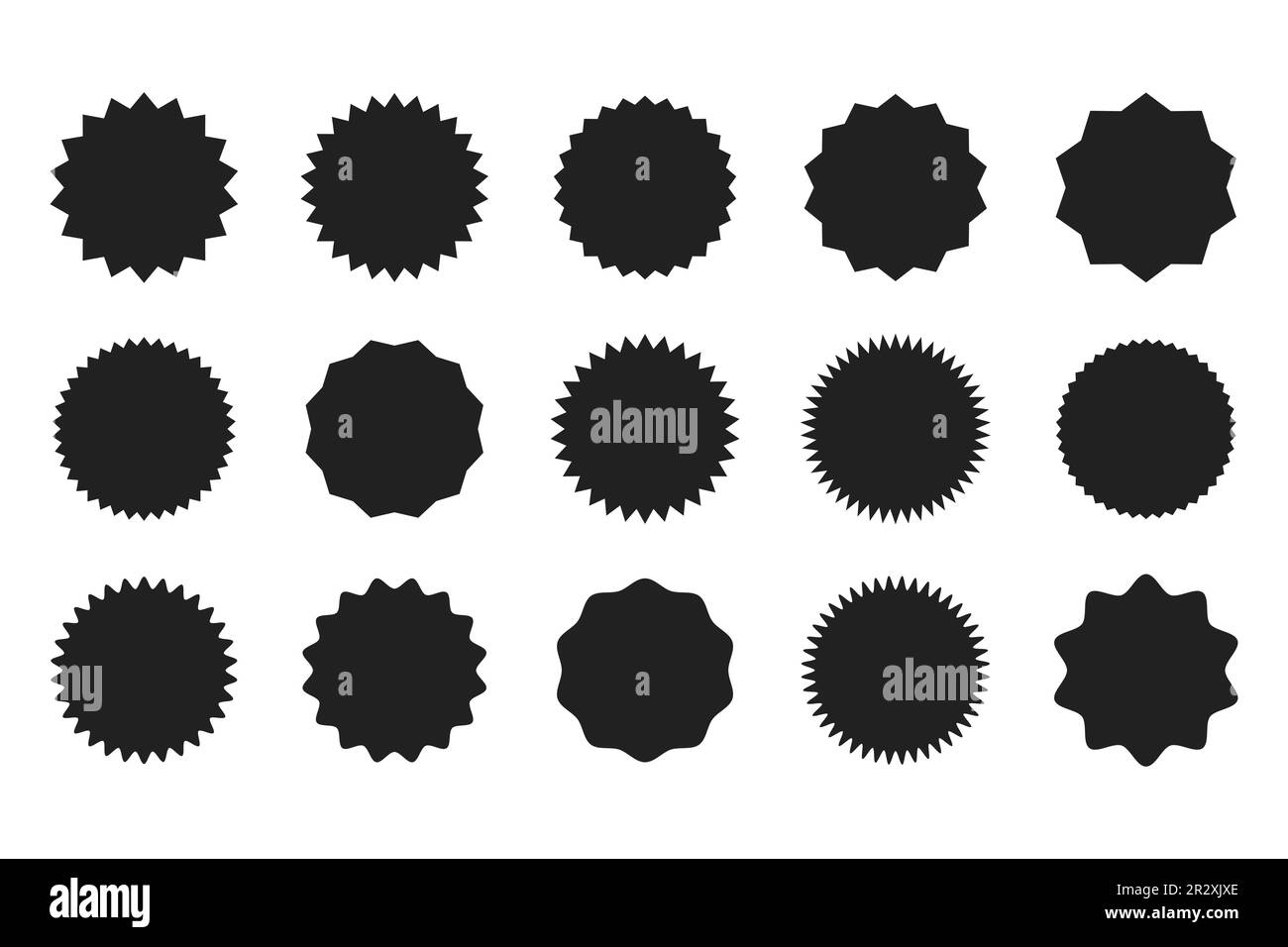 Set of starburst, sunburst badges on white background. Vector vintage ...