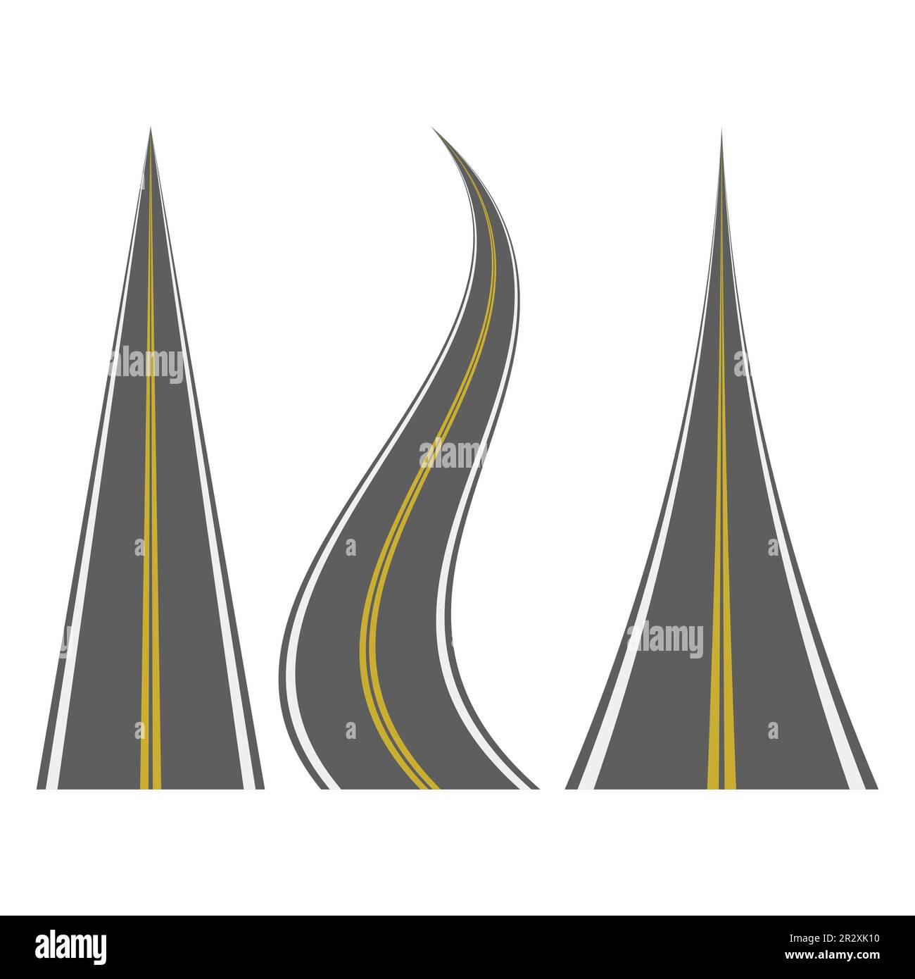 Vector road. Winding highway isolated on white background Stock Vector ...