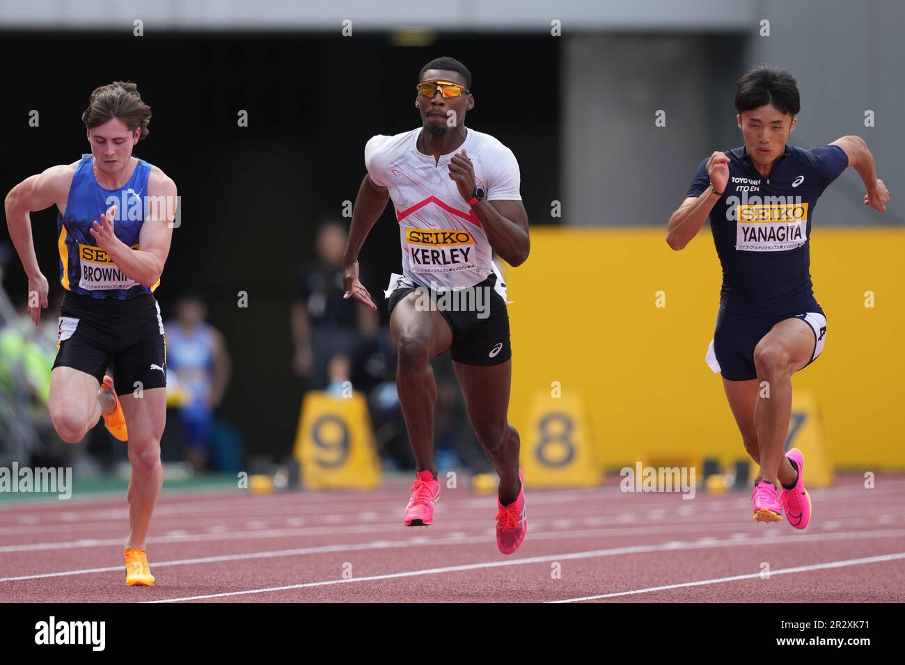 Fred Kerley (USA) wins the 100m in 9.91 in the Seiko Golden Grand Prix ...