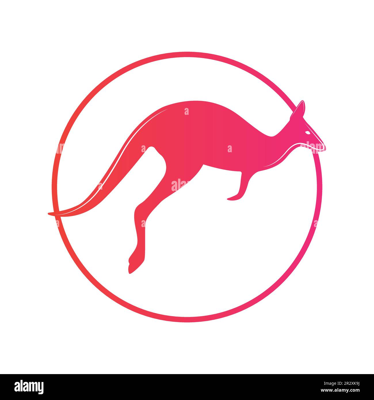 Kangaroo jumping logo template vector illustration inside a shape of ...