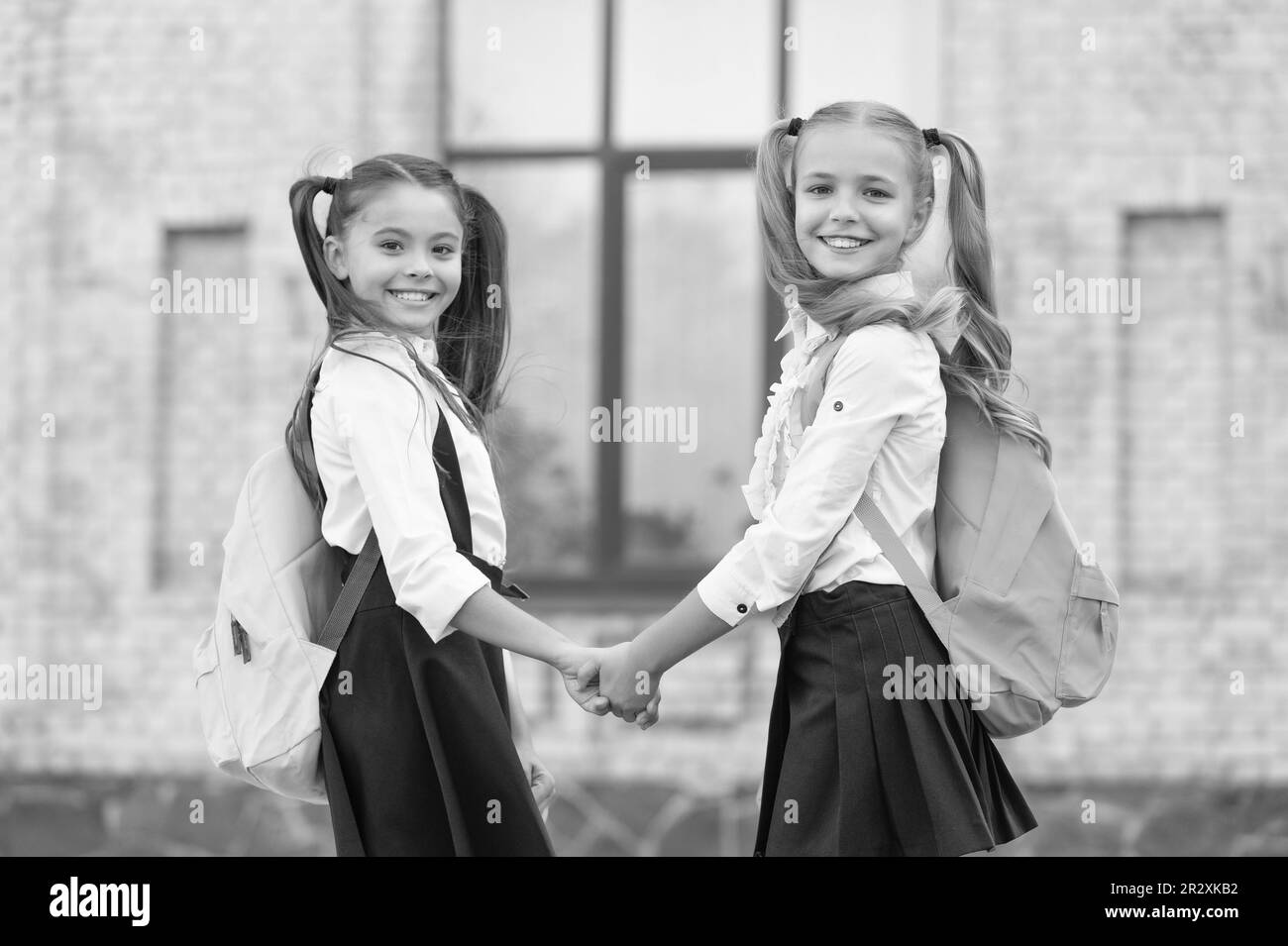 Two tween girls Black and White Stock Photos & Images - Alamy