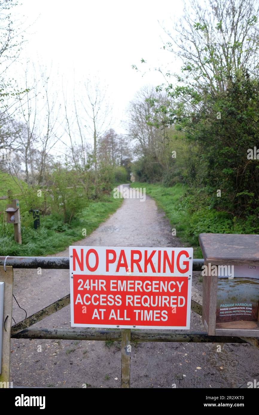 April 2023 - No Parking Sign on the beach access road at Church Norton ...