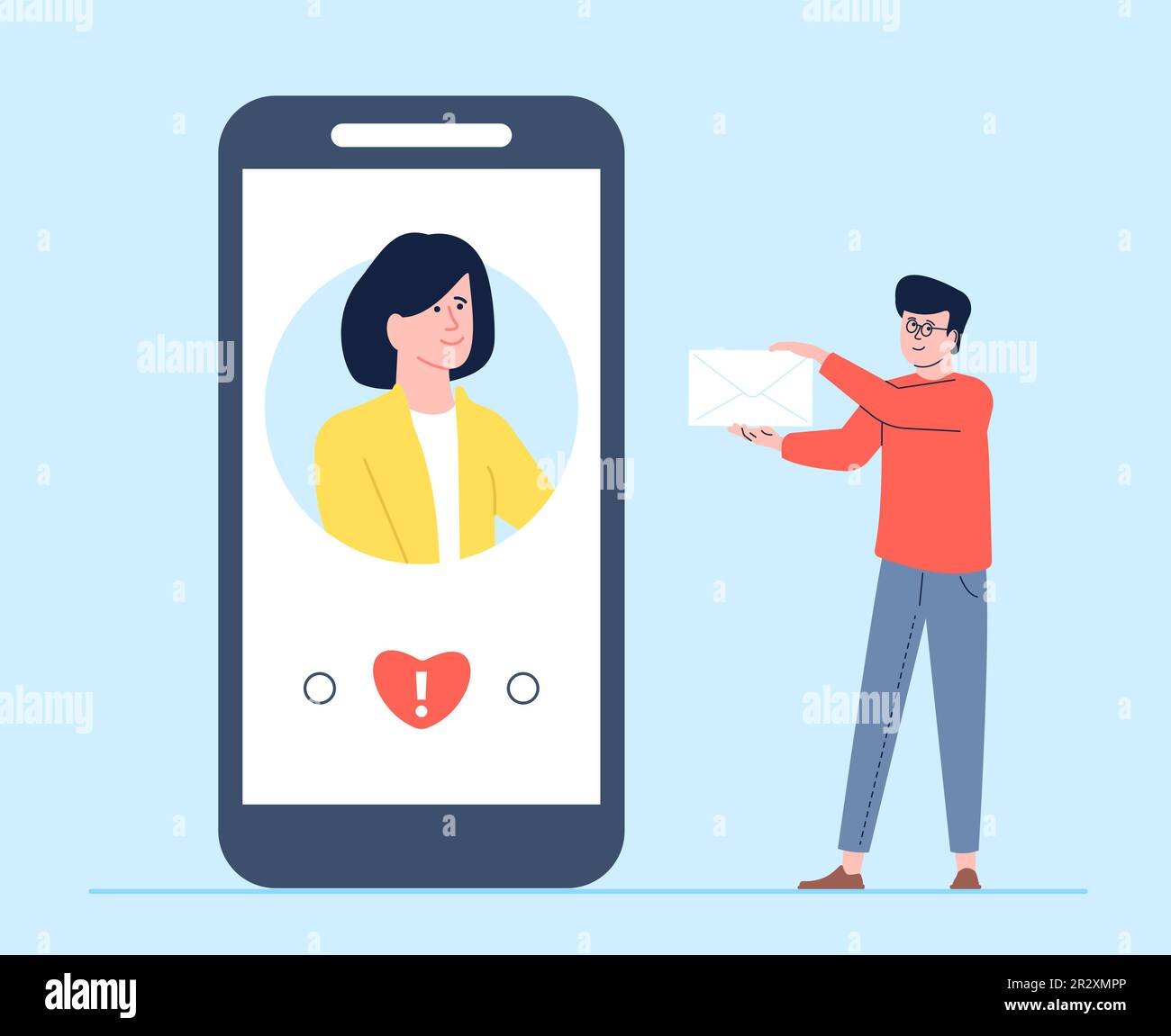 Digital relationship, email letter for business partner or dating. Man ...