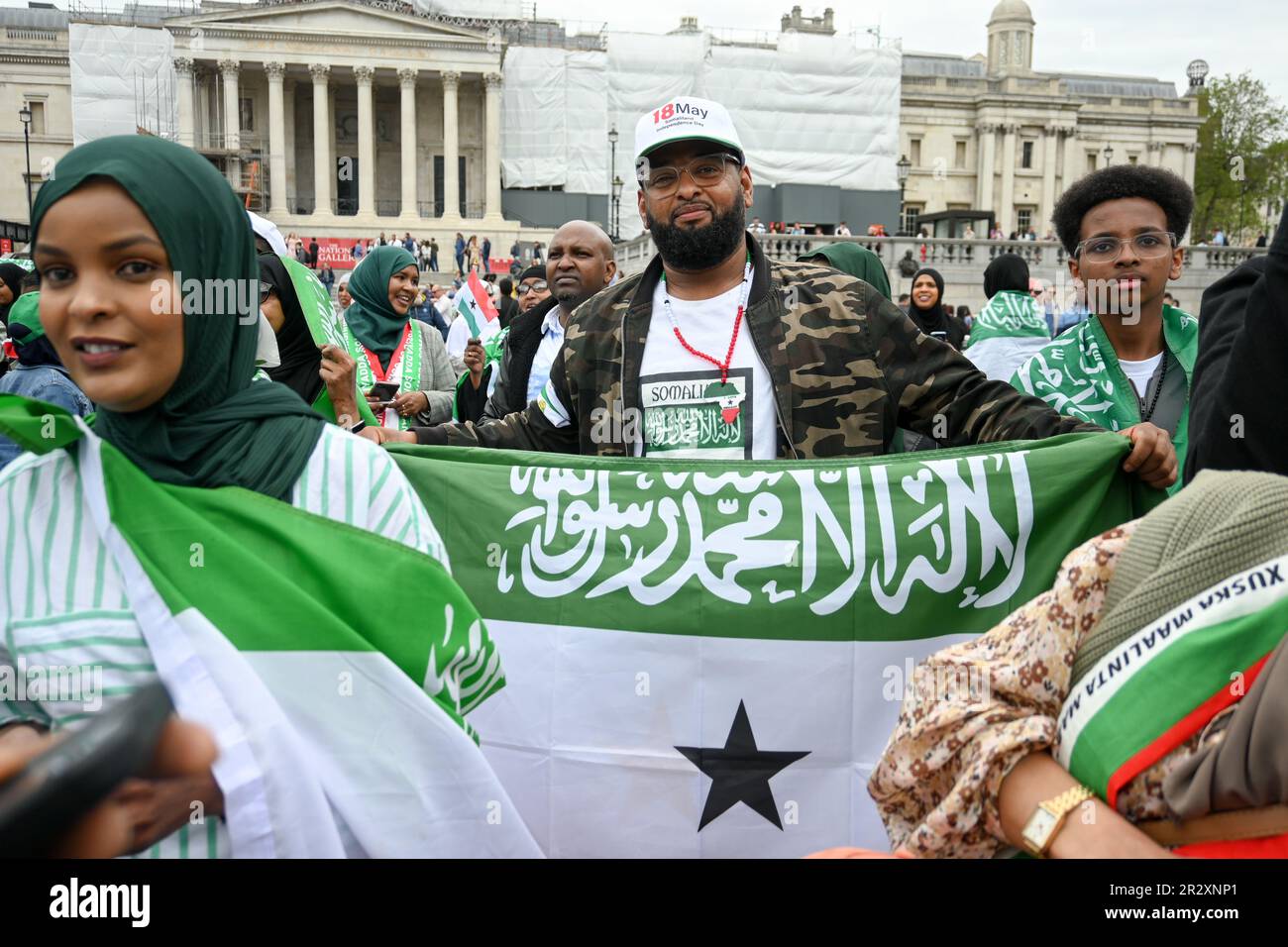 Trafalgar Square, London, UK. 21st May, 2023. The Somalian community and its delegate take part ...