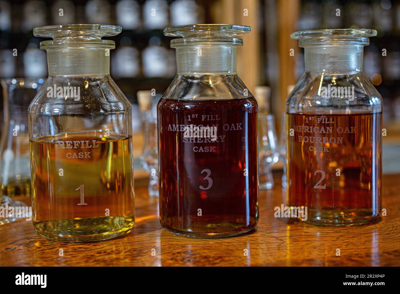 Mixing single malt cask strength whisky at Glengoyne Scottish malt ...