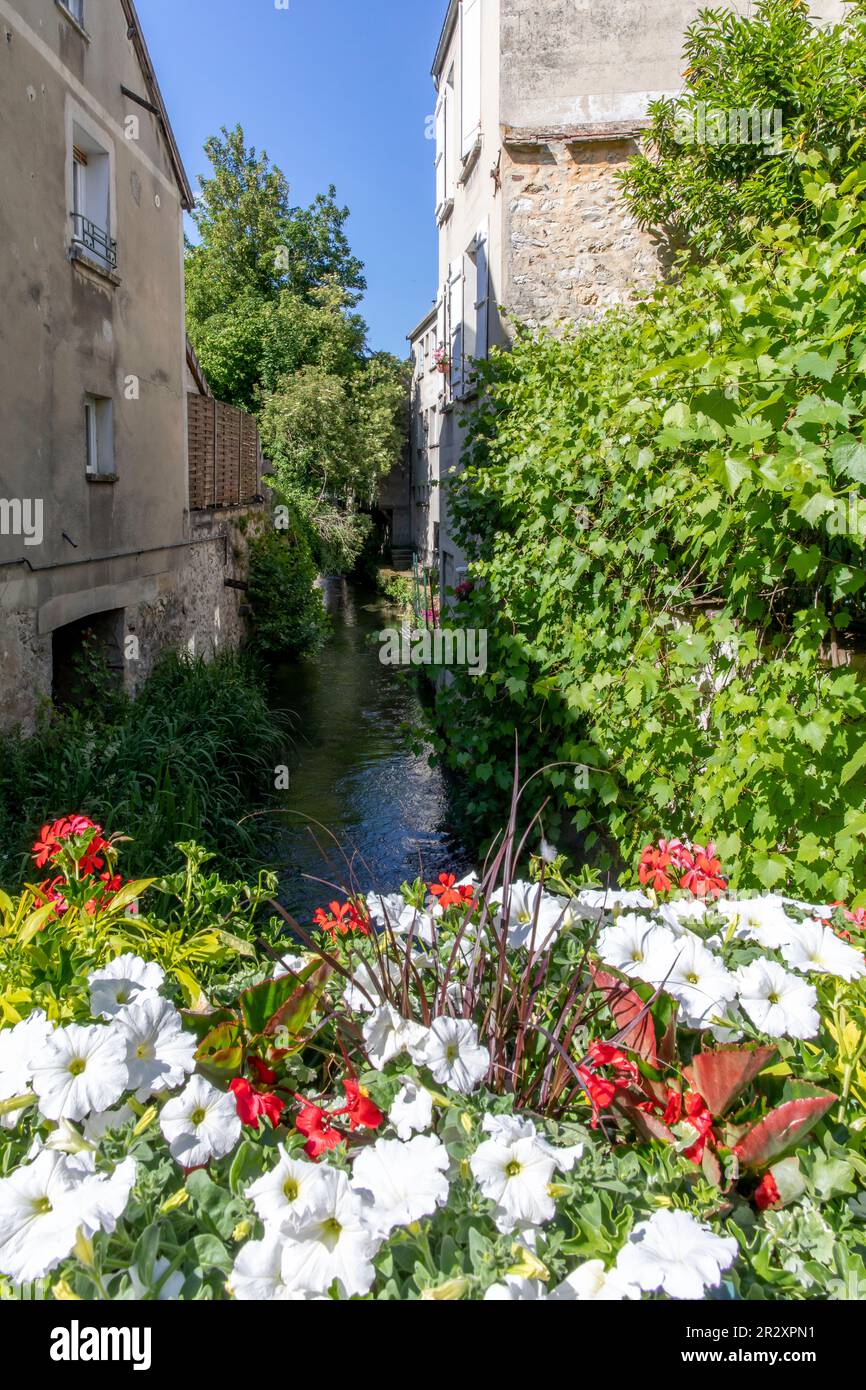 Provins, France - May 31, 2020: Typical buildings and houses in Provins ...