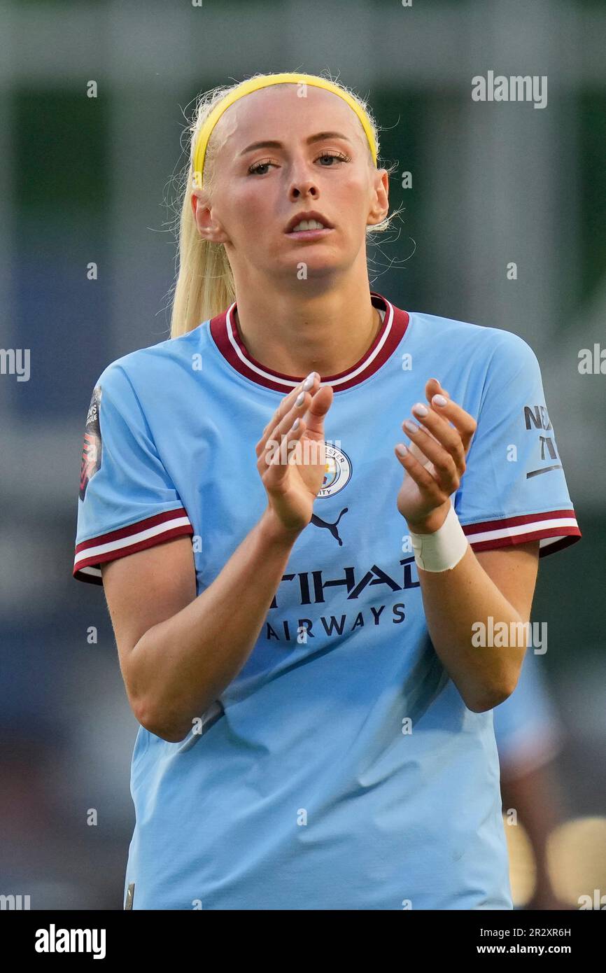 Chloe Kelly #9 of Manchester City salutes the fans after the The FA ...