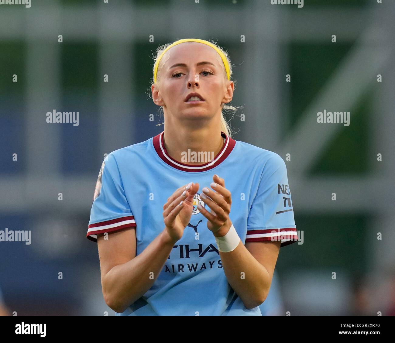 Chloe Kelly #9 of Manchester City salutes the fans after the The FA ...