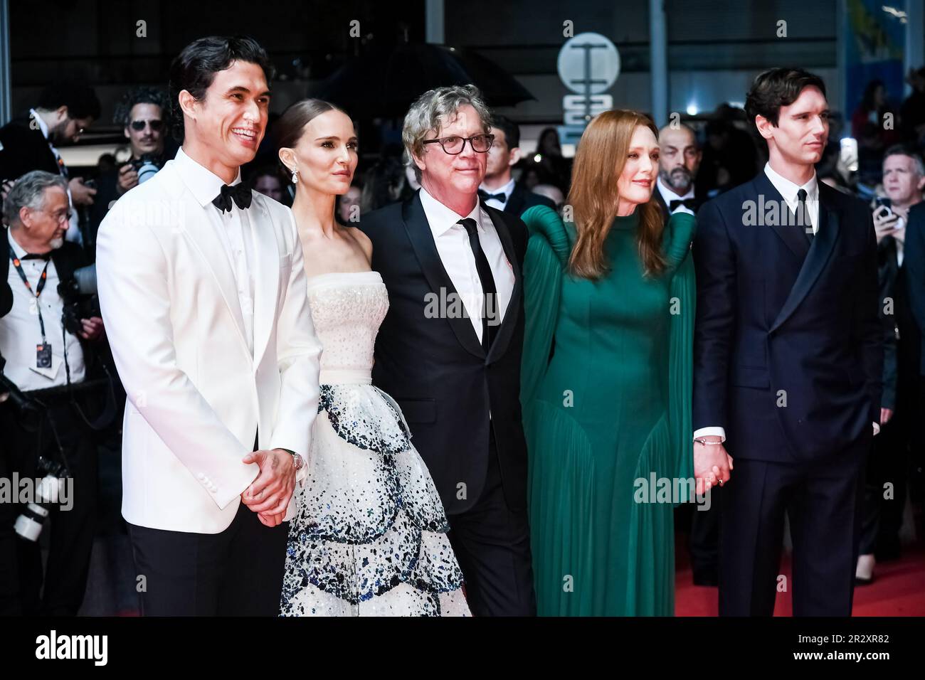Italy. 20th May, 2023. Charles Melton, Natalie Portman, Todd Haynes, Julianne Moore, Cory ...