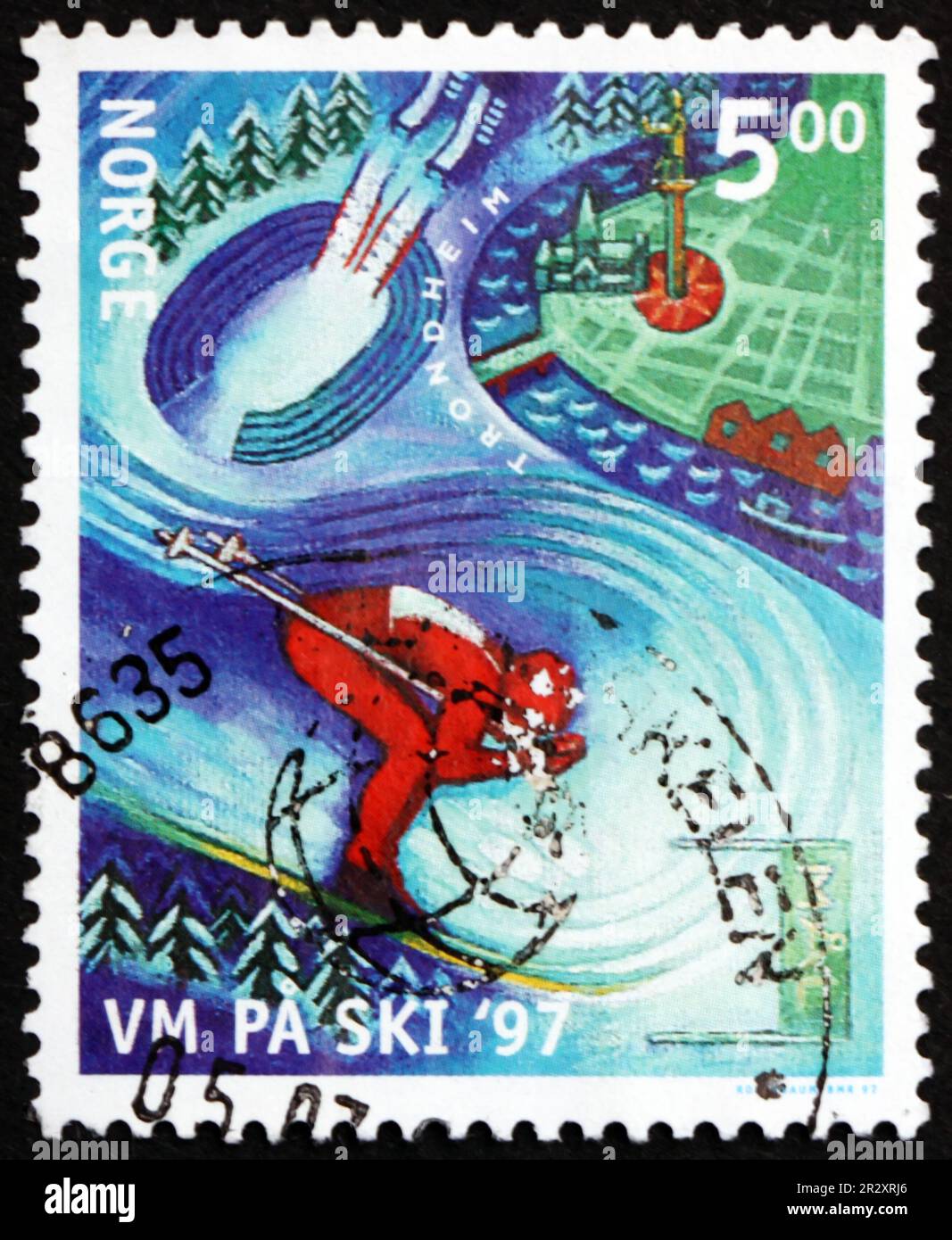 NORWAY - CIRCA 1997: a stamp printed in Norway shows cross-country ...
