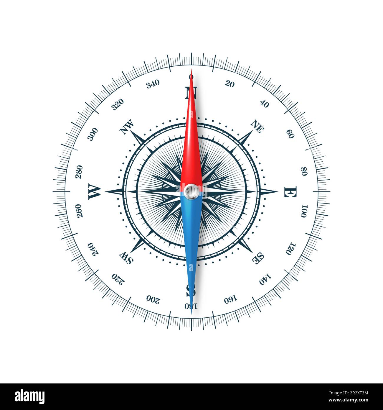 Marine compass, nautical wind rose with cardinal directions of North ...