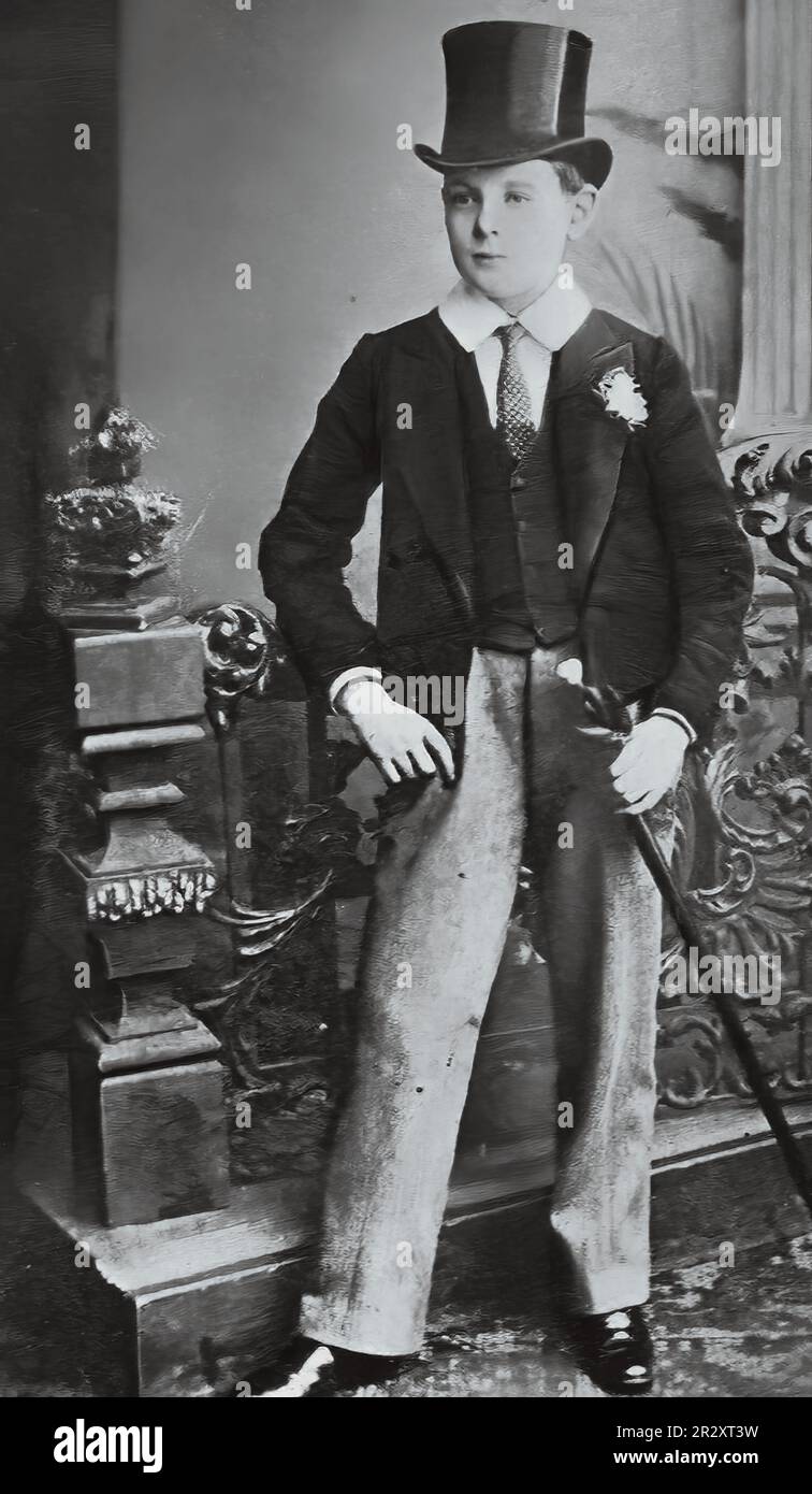 A rare photo of Winston Churchill as a very young man Stock Photo - Alamy