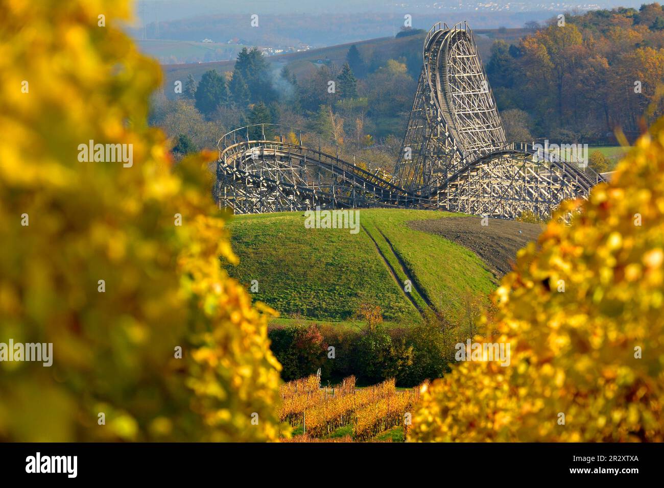 Baden-Wuerttemberg, Cleebronn, Tripsdrill amusement park with wooden ...