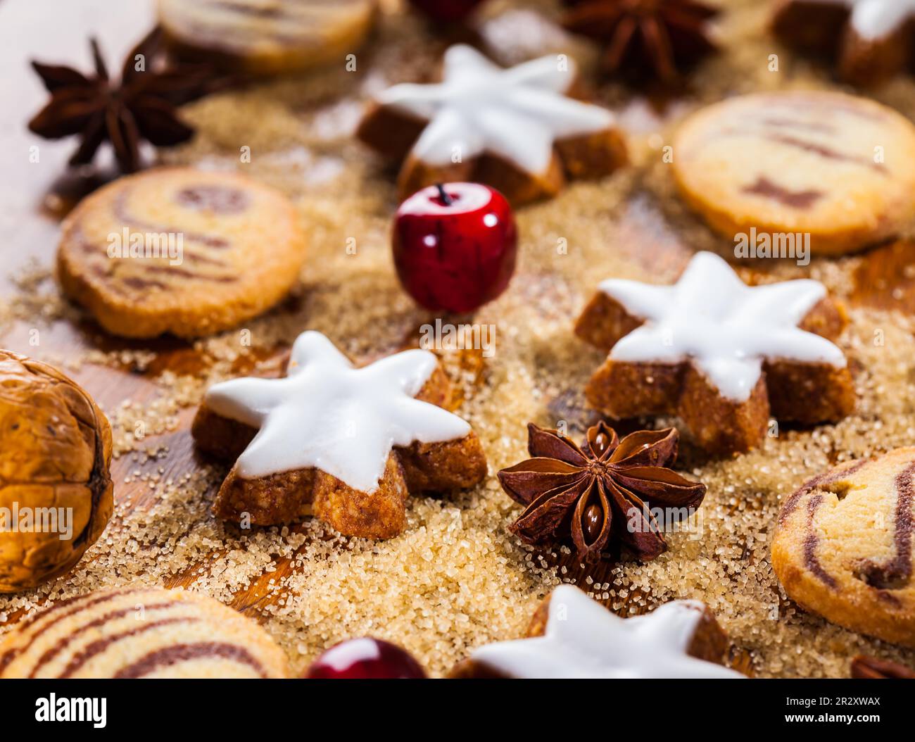 Homemade cookies in start shape for Christmas Stock Photo - Alamy