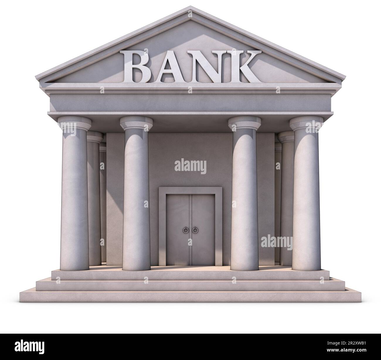 high resolution 3D rendering of a bank building Stock Photo - Alamy