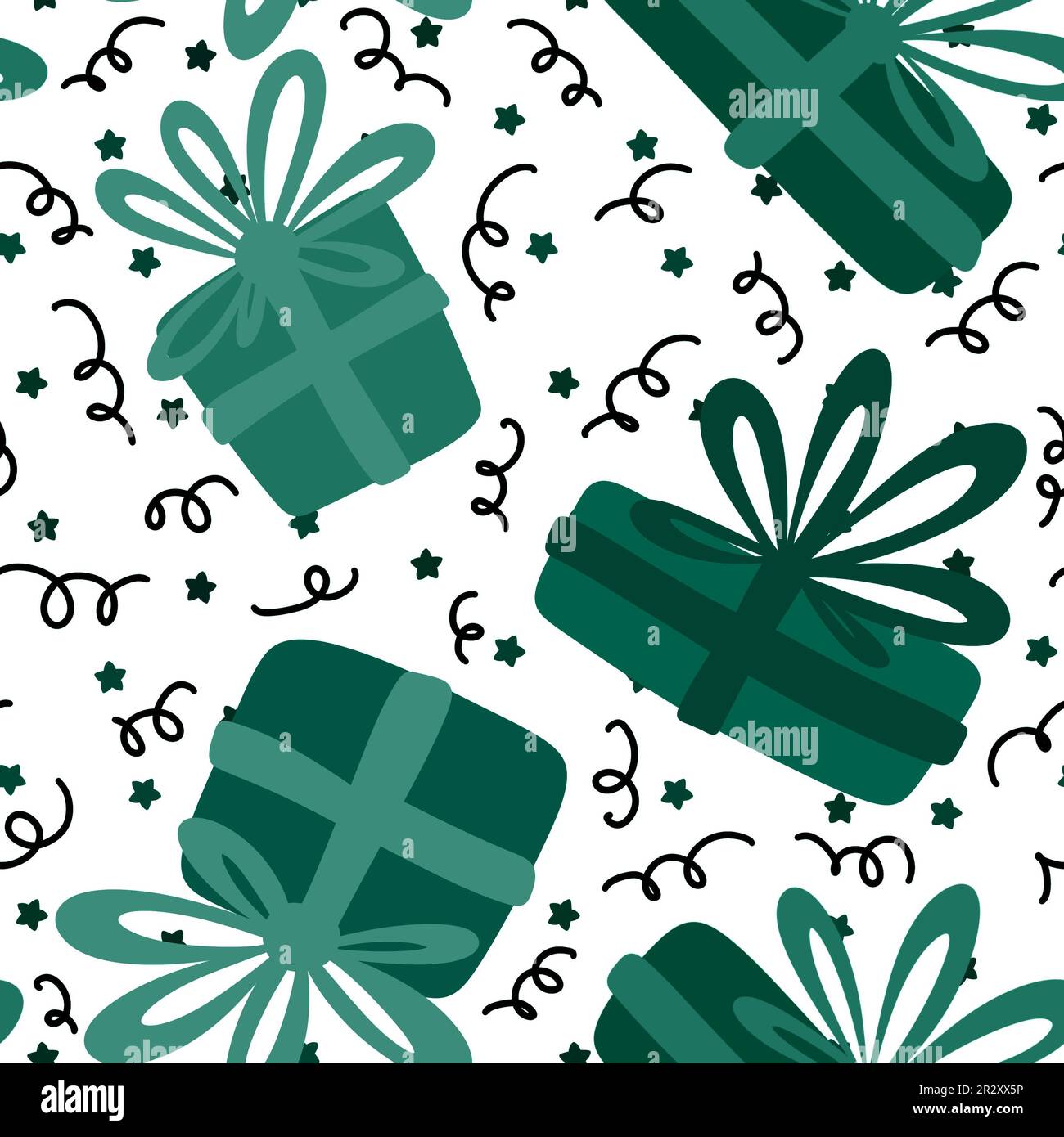 Cartoon festive gifts box seamless Christmas and birthday pattern for ...