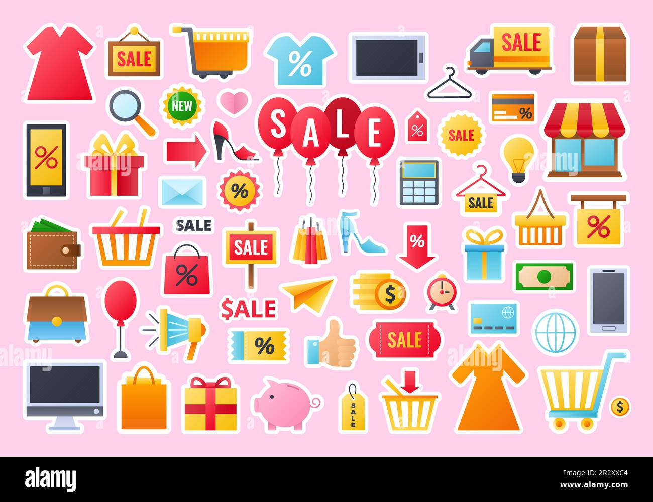 Big Set of sale stickers. isolated vector badges Stock Vector Image ...