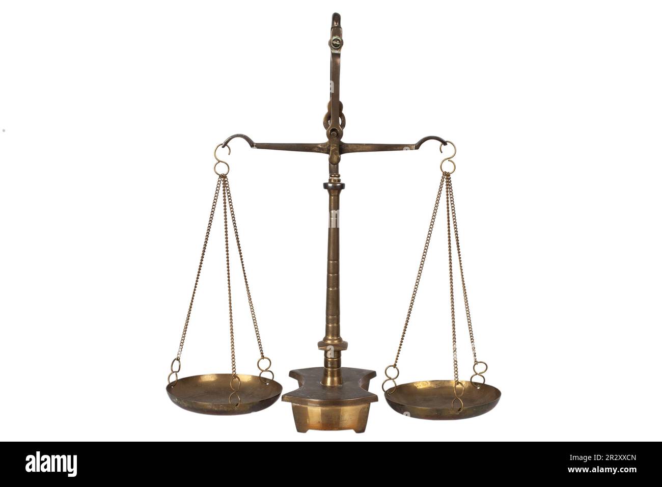 Bronze traditional balance scale isolated on white background Stock ...