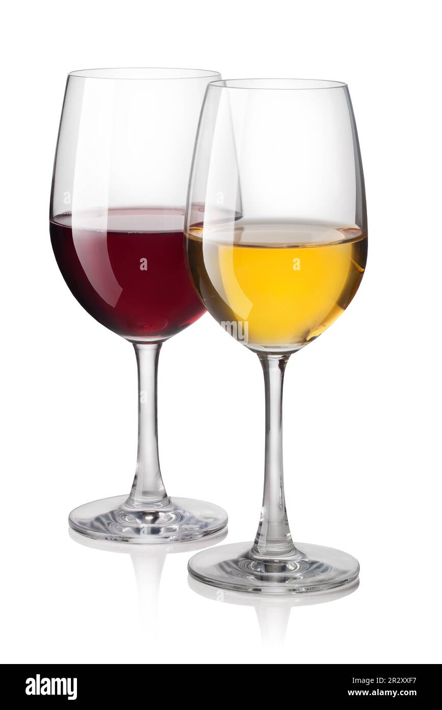 Glass of red and white wine isolated on a white background Stock Photo ...