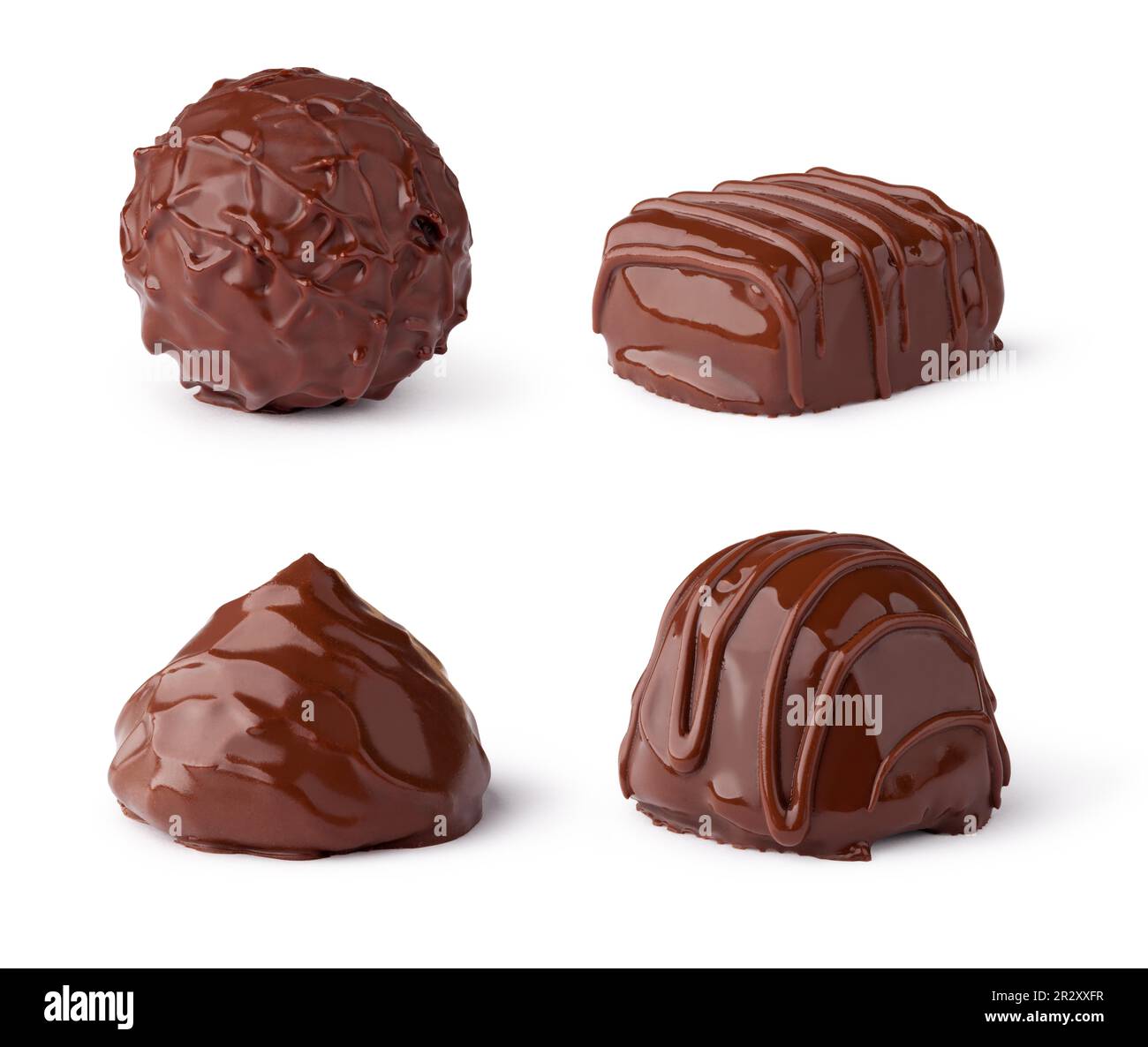 Chocolate sweets collection on a white background Stock Photo - Alamy