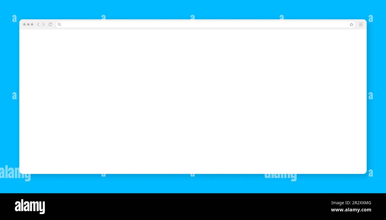 Blank web browser window with toolbar and search field. Modern website ...