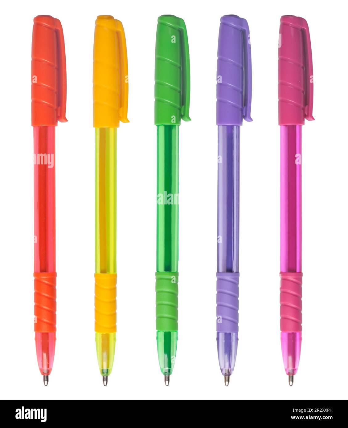 Set of multi-colored ball pens isolated on white background Stock Photo ...