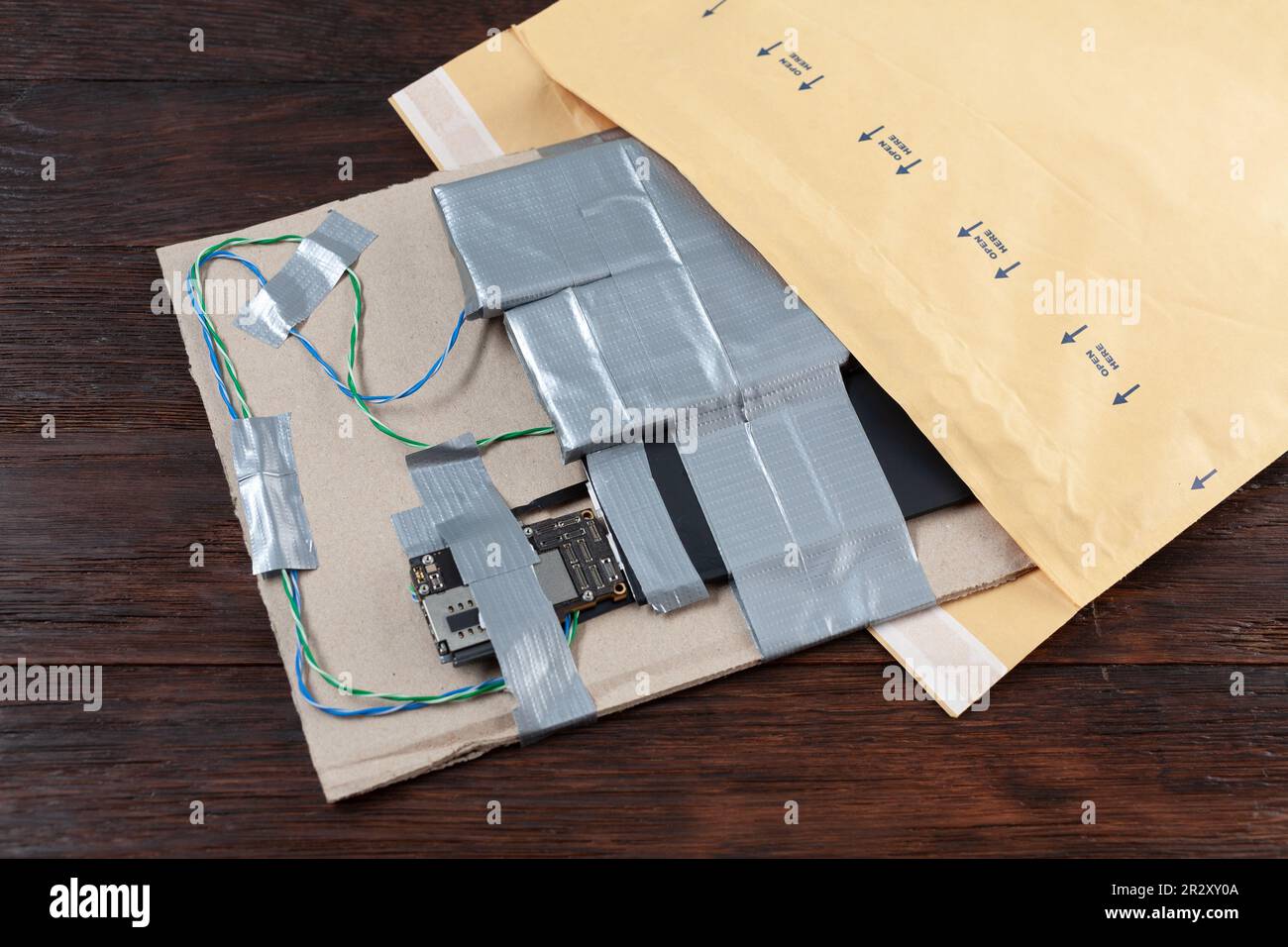 Mail bomb. Improvised Explosive Device with plastic explosive C-4 and ...